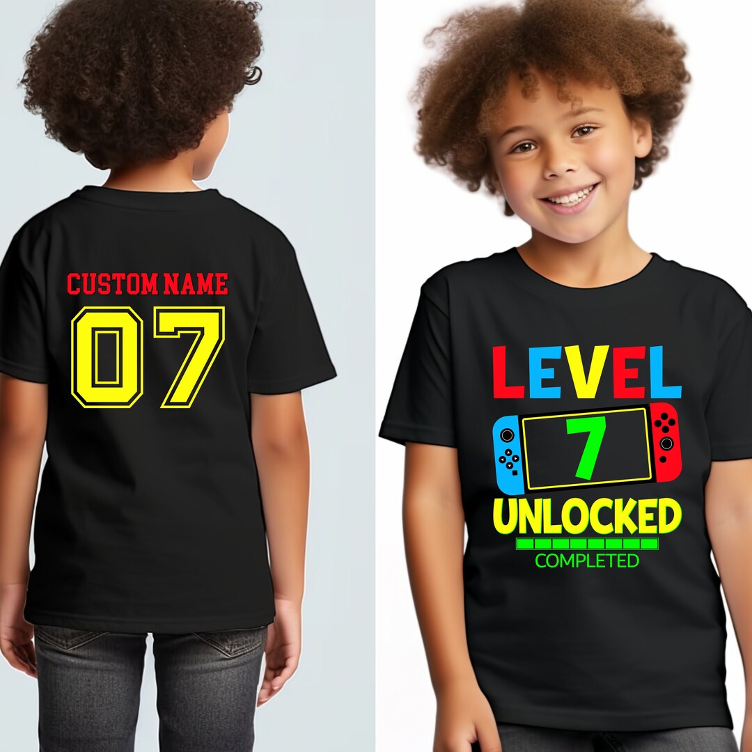 Level 7 Unlocked Shirt, Level 6 Unlocked T-shirt, Gamer Boy Birthday ...