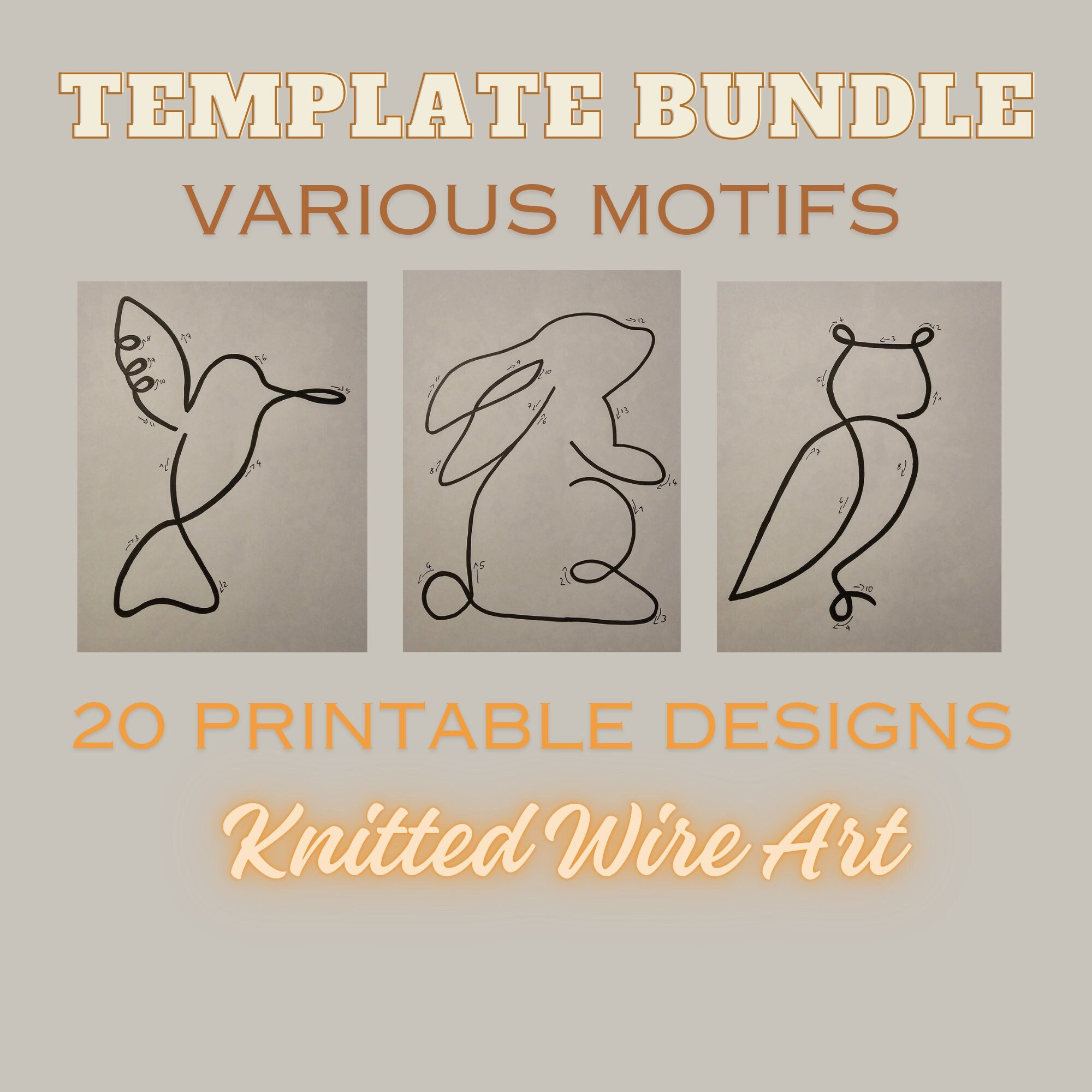Wire Art Wire Motifs Printable Templates Patterns Print Knitting Wire ...