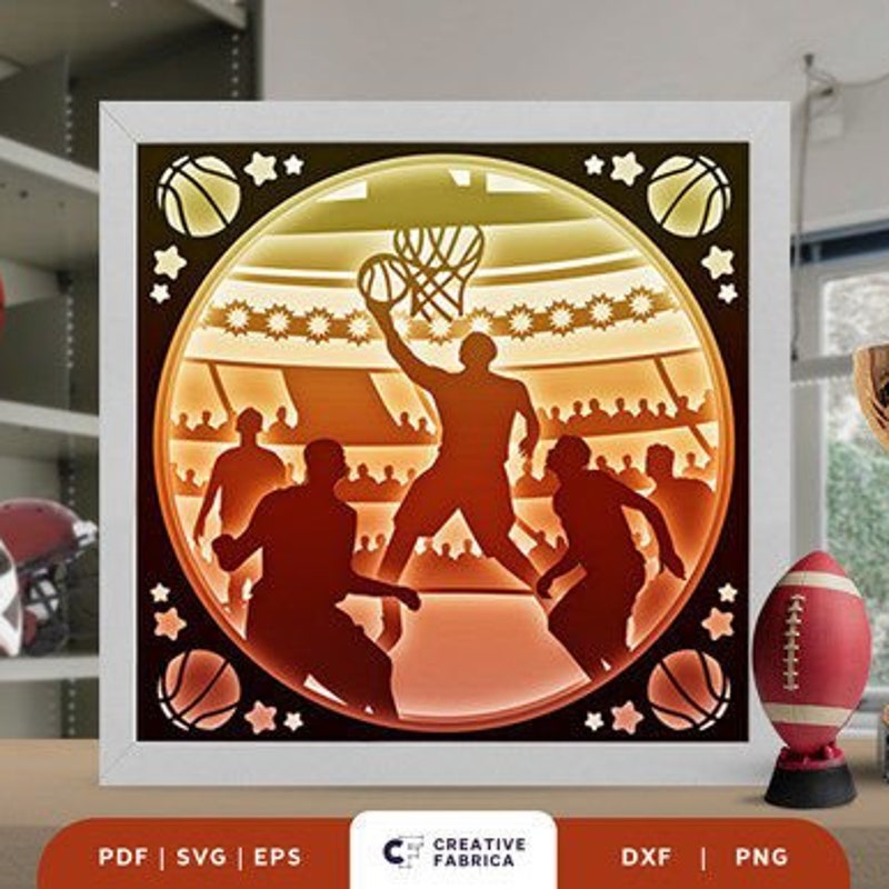Basketball Shadow Box Svg - Etsy