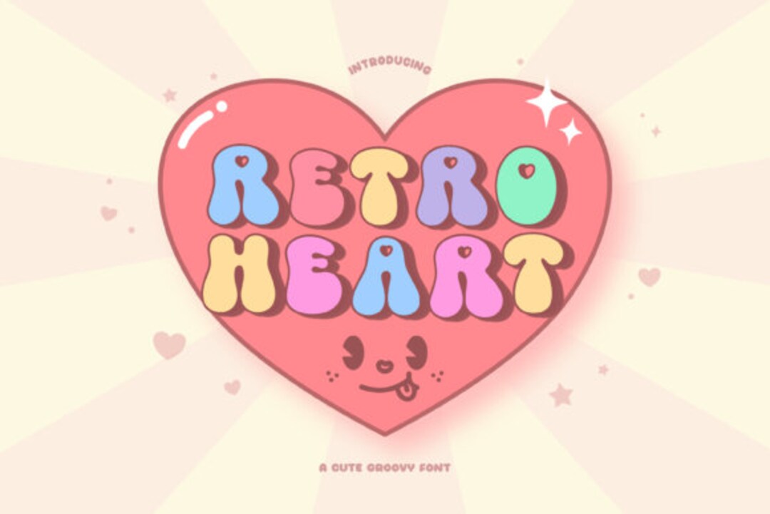 Retro Heart Font for Valentines Day - Etsy