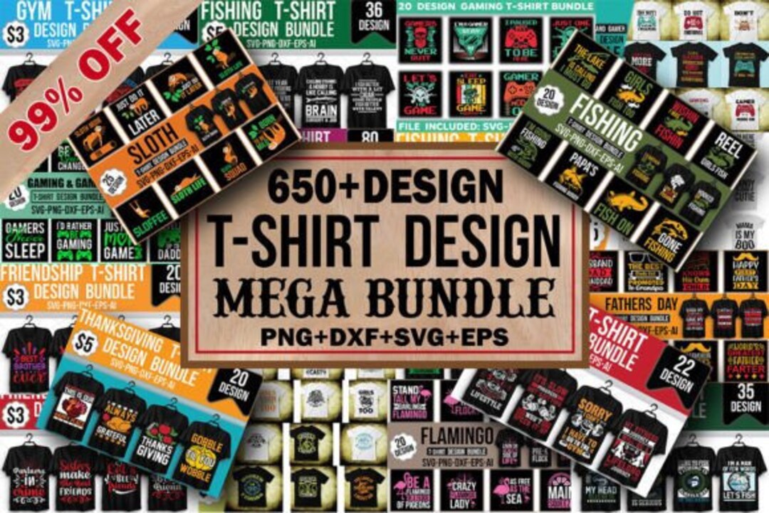 T-shirt Design Mega Bundle - Etsy