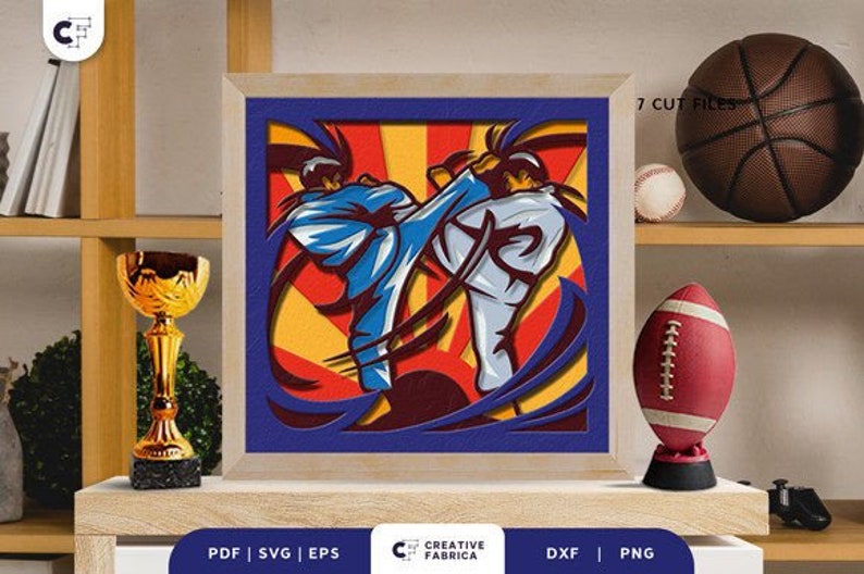 Judo 3D Shadow Box Layered Paper Cut - Etsy
