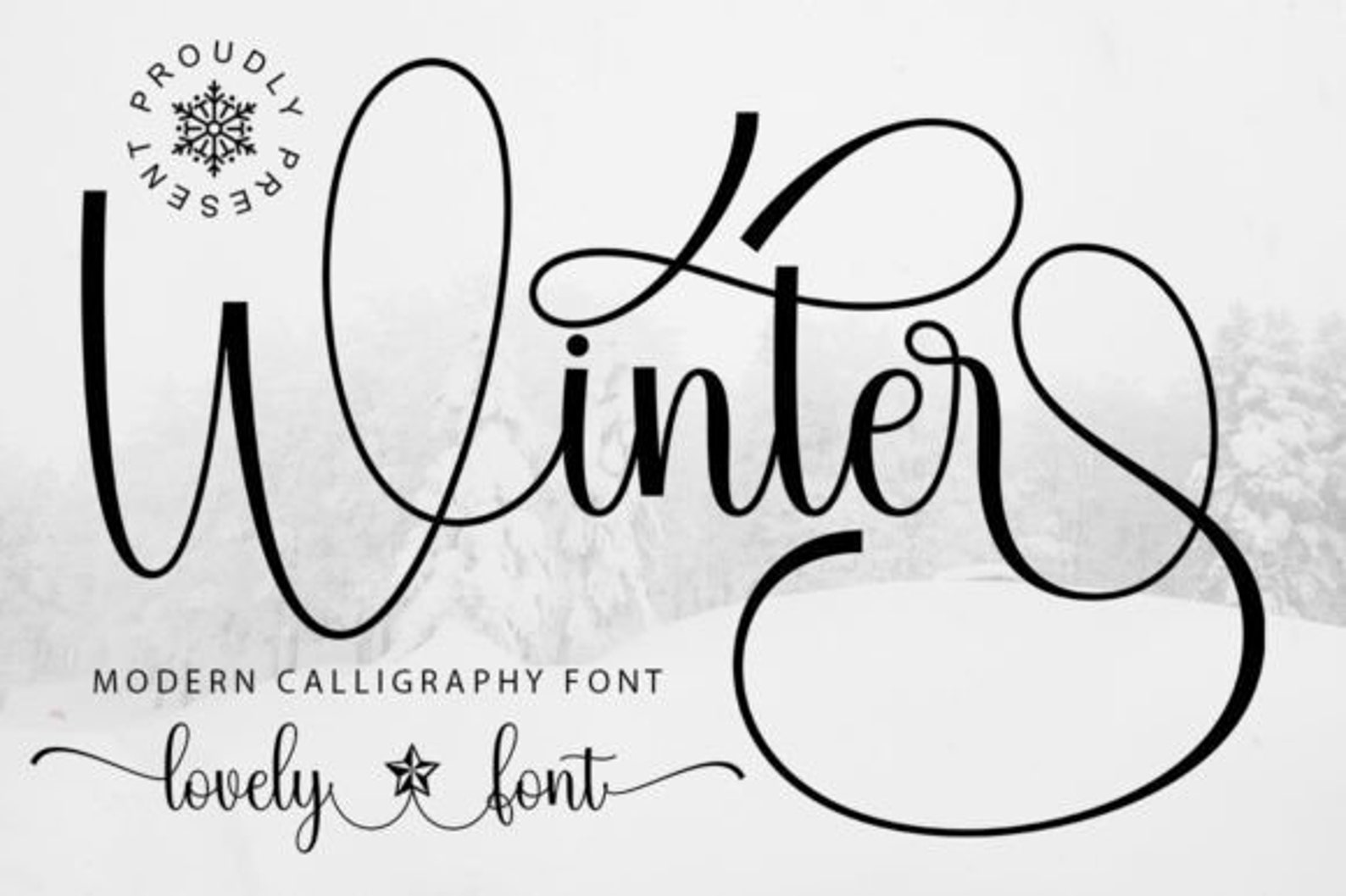 Winter Font - Etsy