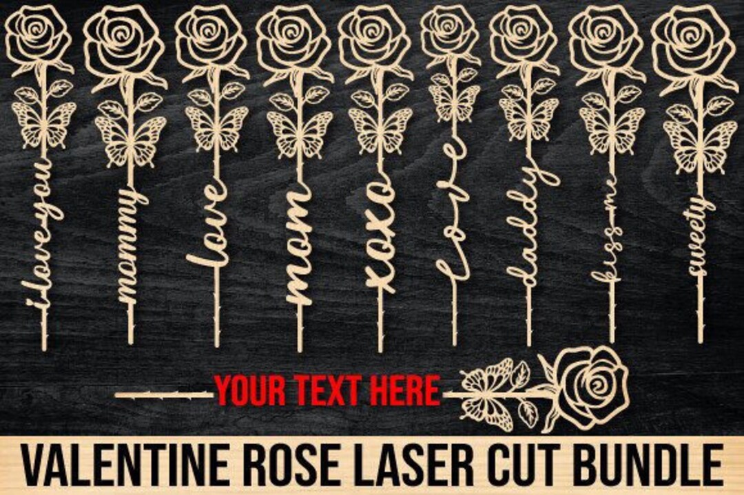 Valentine Rose Laser Cut Bundle - Etsy