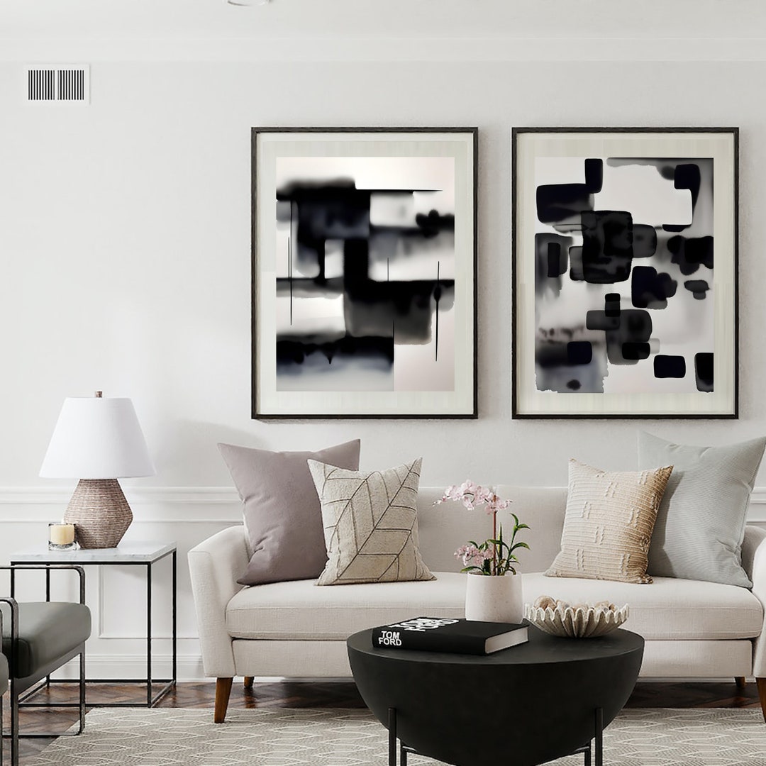 Abstract Monochromatic Wall Art Print - Etsy