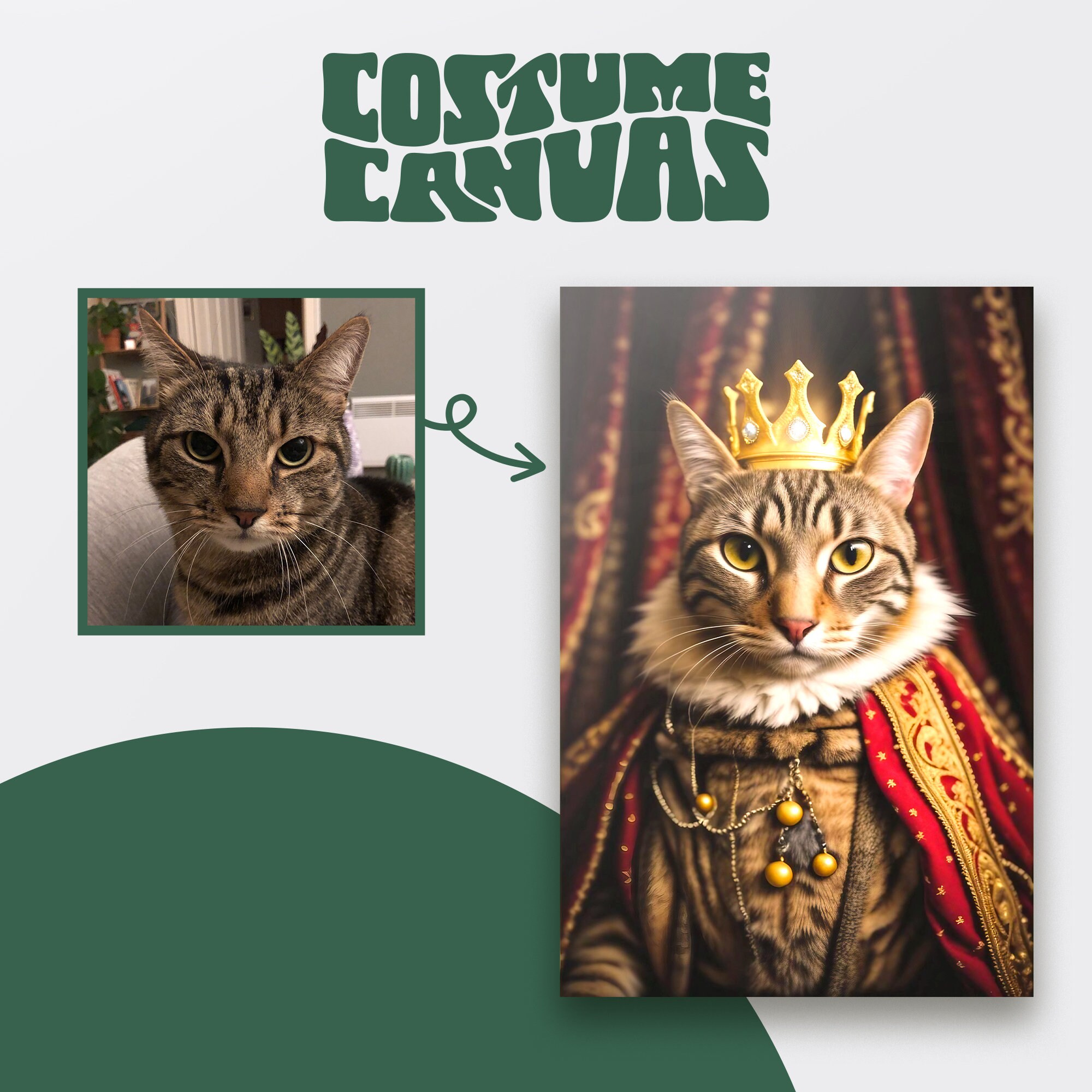 Custom Royalty Pet Portrait From Photo, Custom Pet Portrait, Funny Pet ...