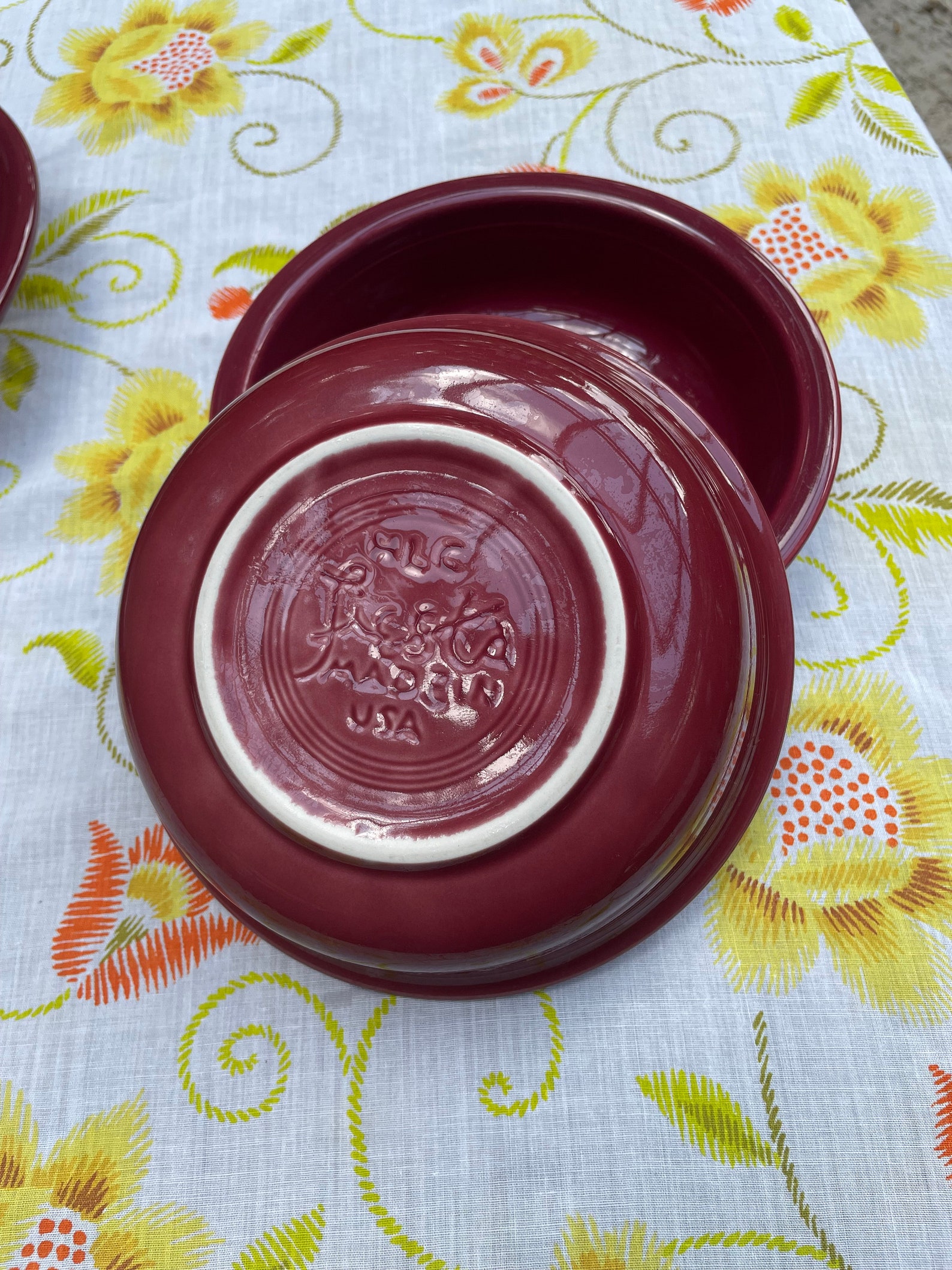 Fiestaware Claret Retired Platter 2bowls - Etsy