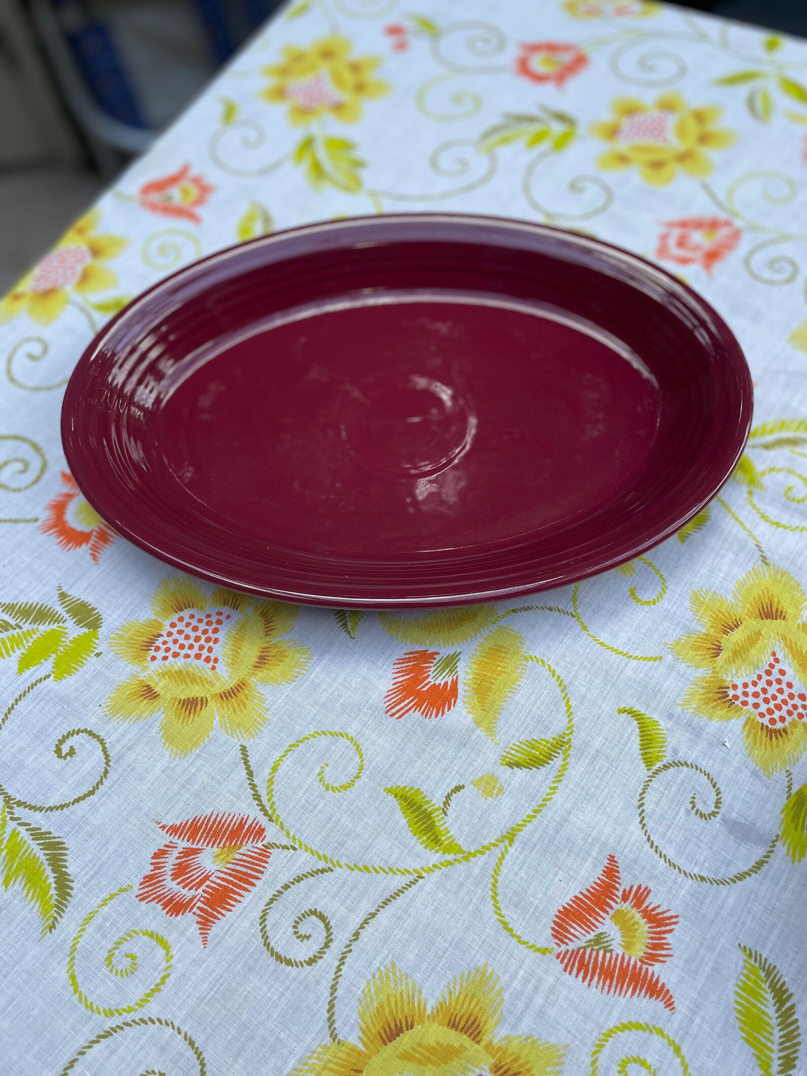 Fiestaware Claret Retired Platter 2bowls - Etsy