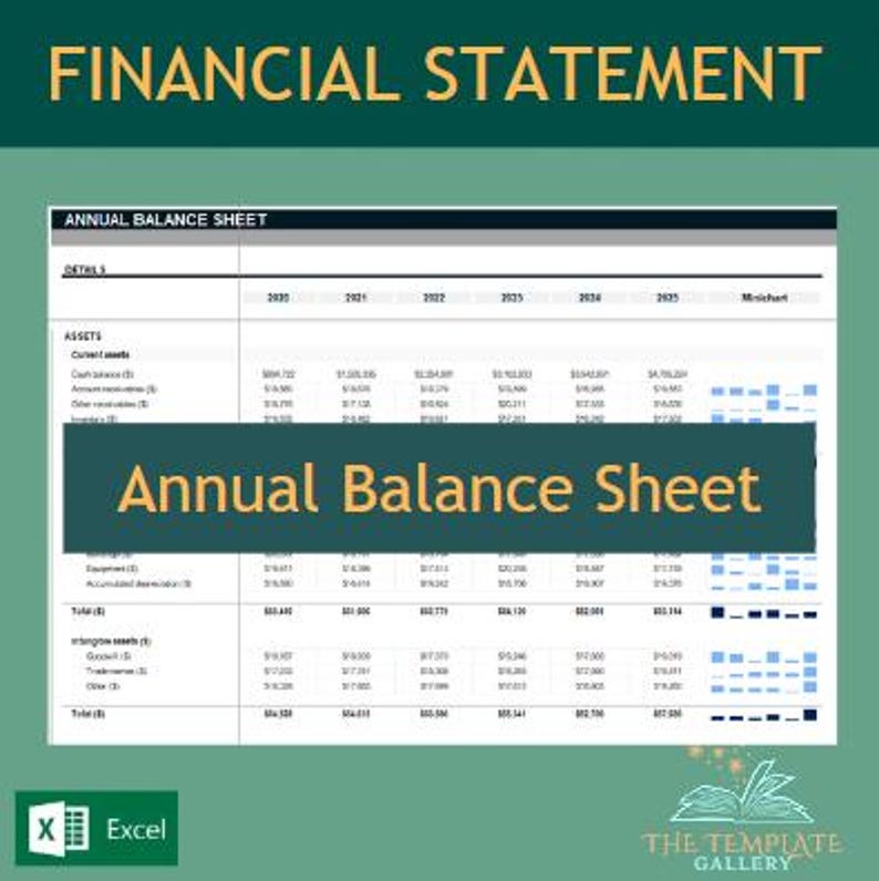Financial Statement Template【excel】unlocked - Etsy