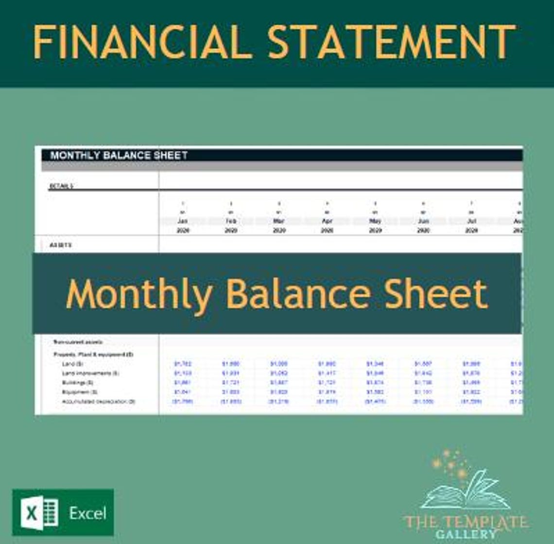 Financial Statement Template【excel】unlocked - Etsy