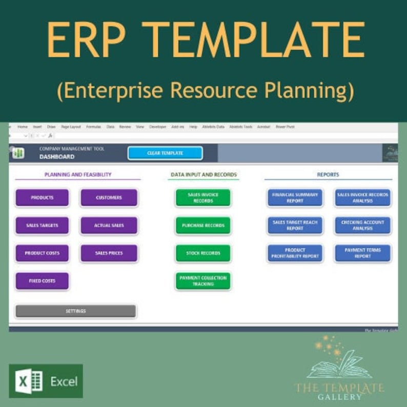 ERP System Template for Business 【excel】 - Etsy