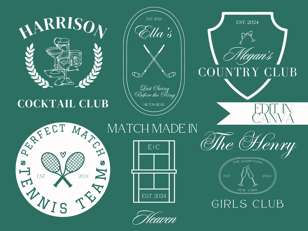Preppy Bachelorette Party, Club Bachelorette Logo, Country Club Themed Bachelorette - Etsy