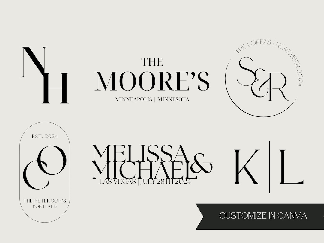 Simple Wedding Logo, Modern Wedding Branding, Custom Wedding Logos - Etsy