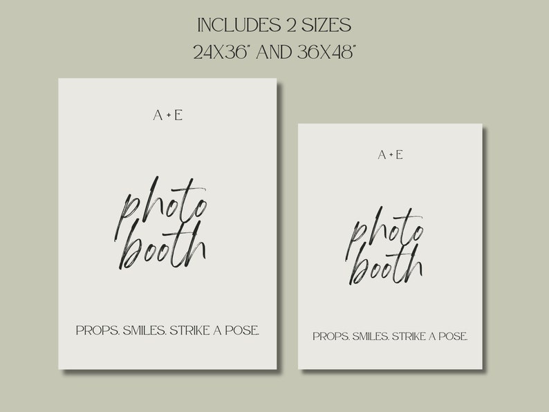 Photo Booth Sign Photo Booth Template Custom Photo Booth Sign Minimal ...