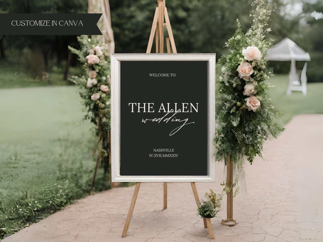 Bold Wedding Welcome Sign, Modern Wedding Signage, Custom Wedding Signs ...