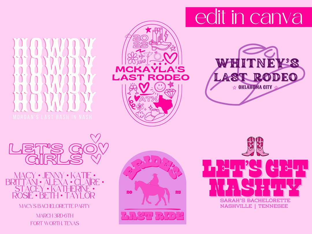 Last Rodeo Bachelorette Party Logo, Bride's Last Ride Bachelorette Logo ...