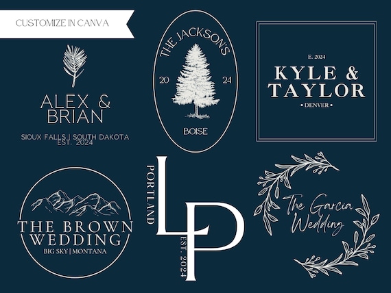 Rustic Wedding Monogram Templates