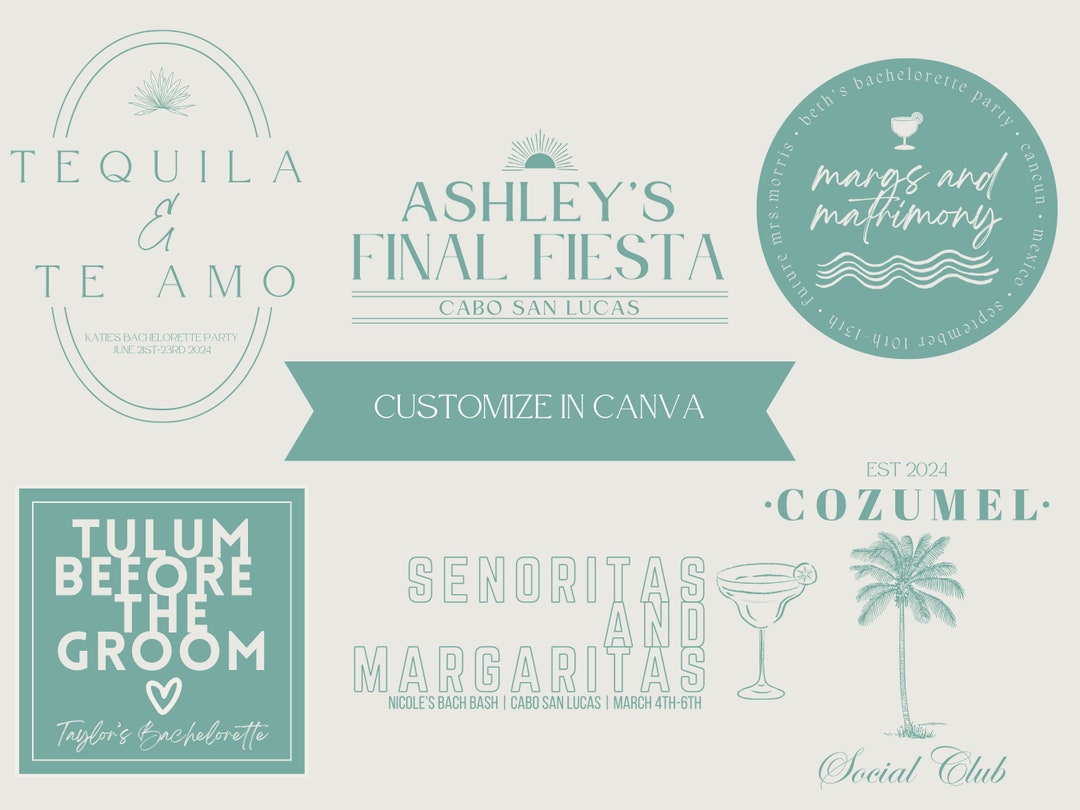 Mexico Bachelorette Party Logos: Final Fiesta, Beach Theme (canva ...
