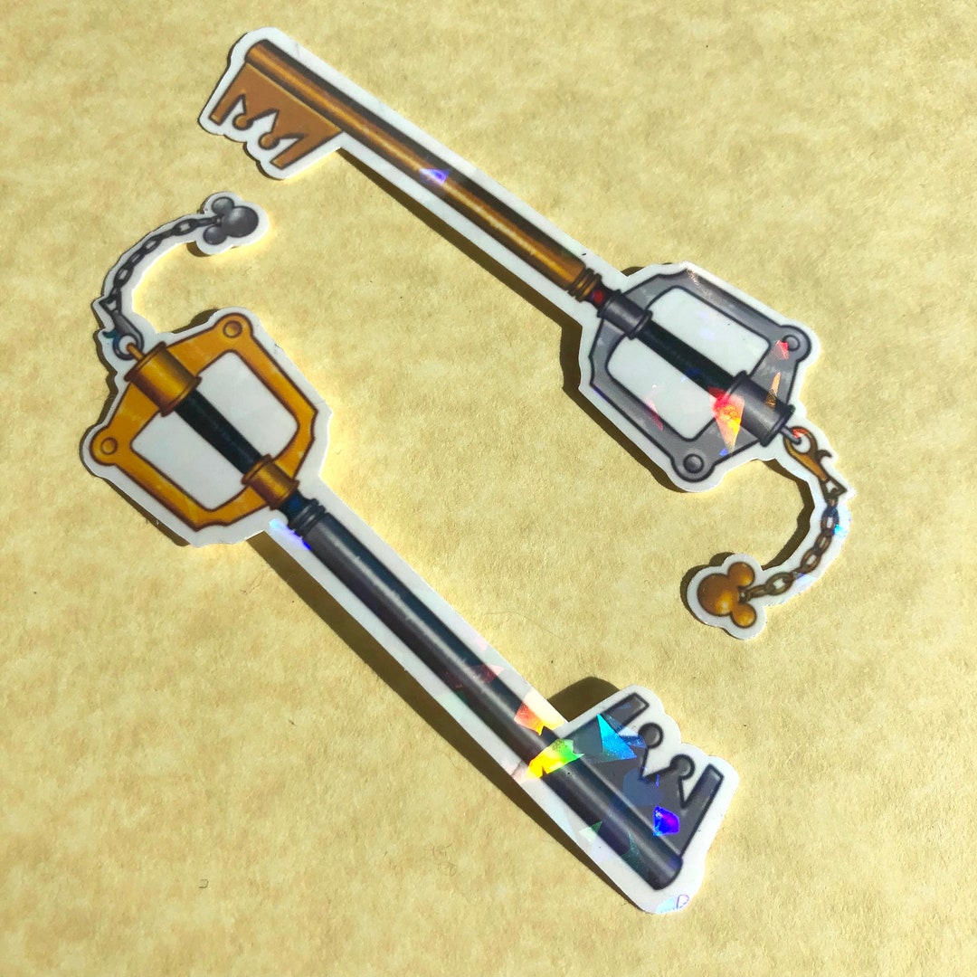 Kingdom Hearts Keyblade Sticker: Sora & Mickey, Holographic Waterproof ...