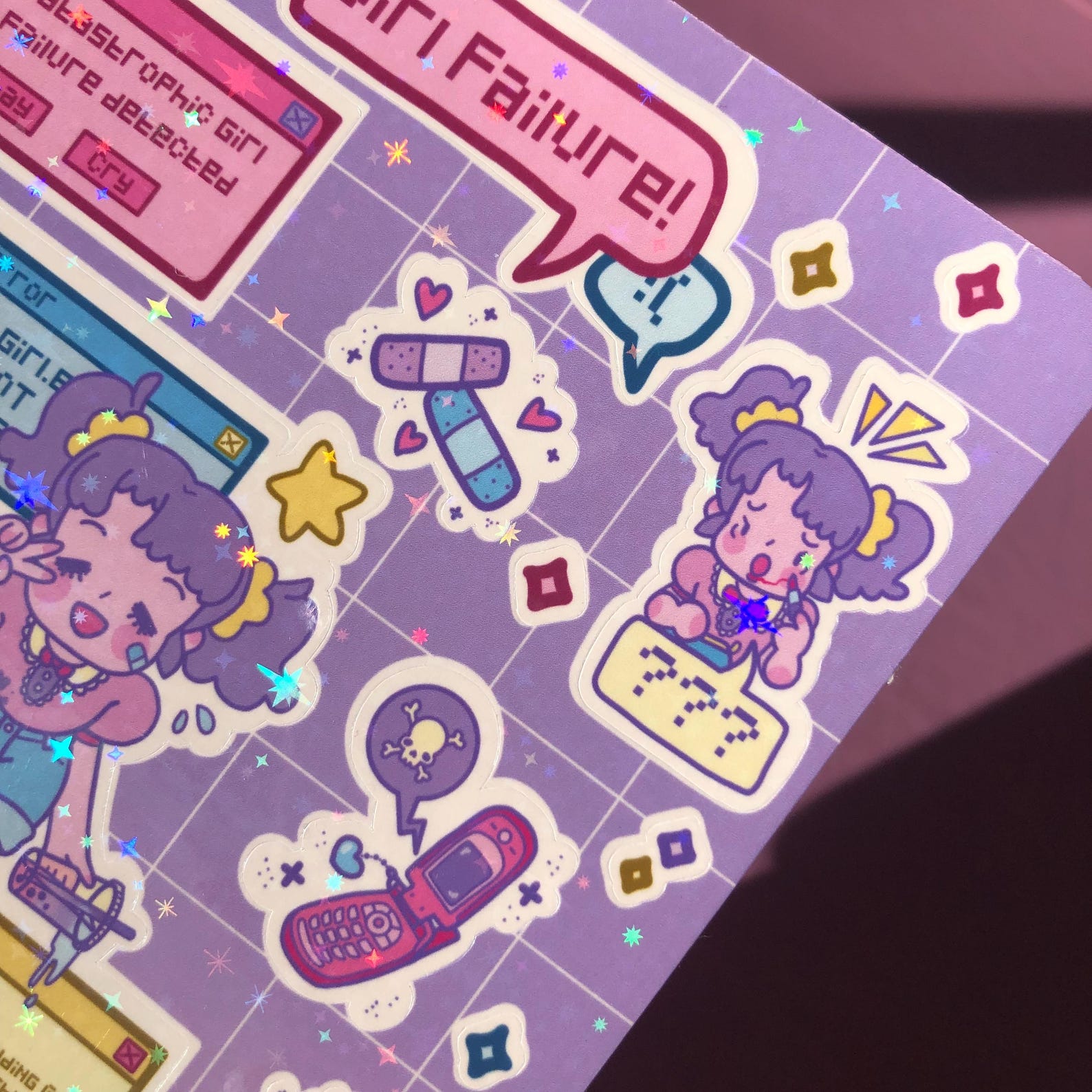 Girl Failure Holographic Sticker Sheet: Kawaii Laptop Stickers - Etsy