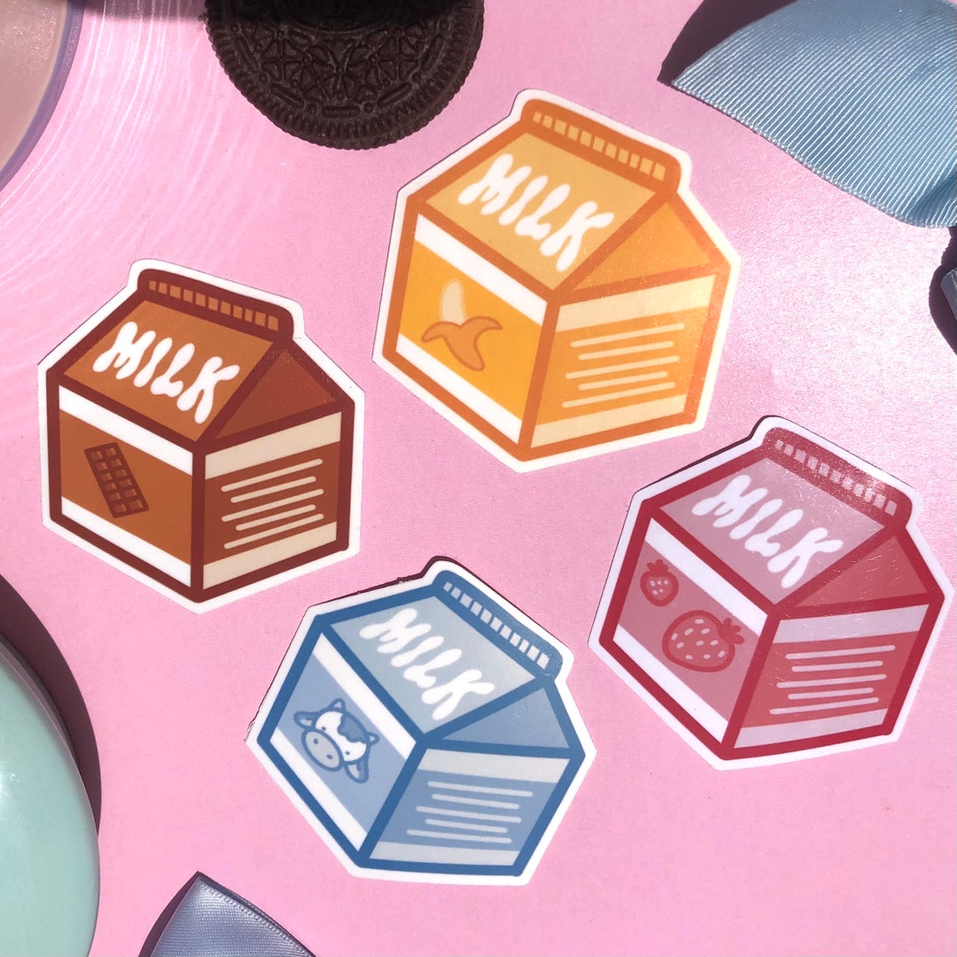 Cute Milk Carton Stickers | Laptop Water Bottle | Kawaii Aesthetic ...