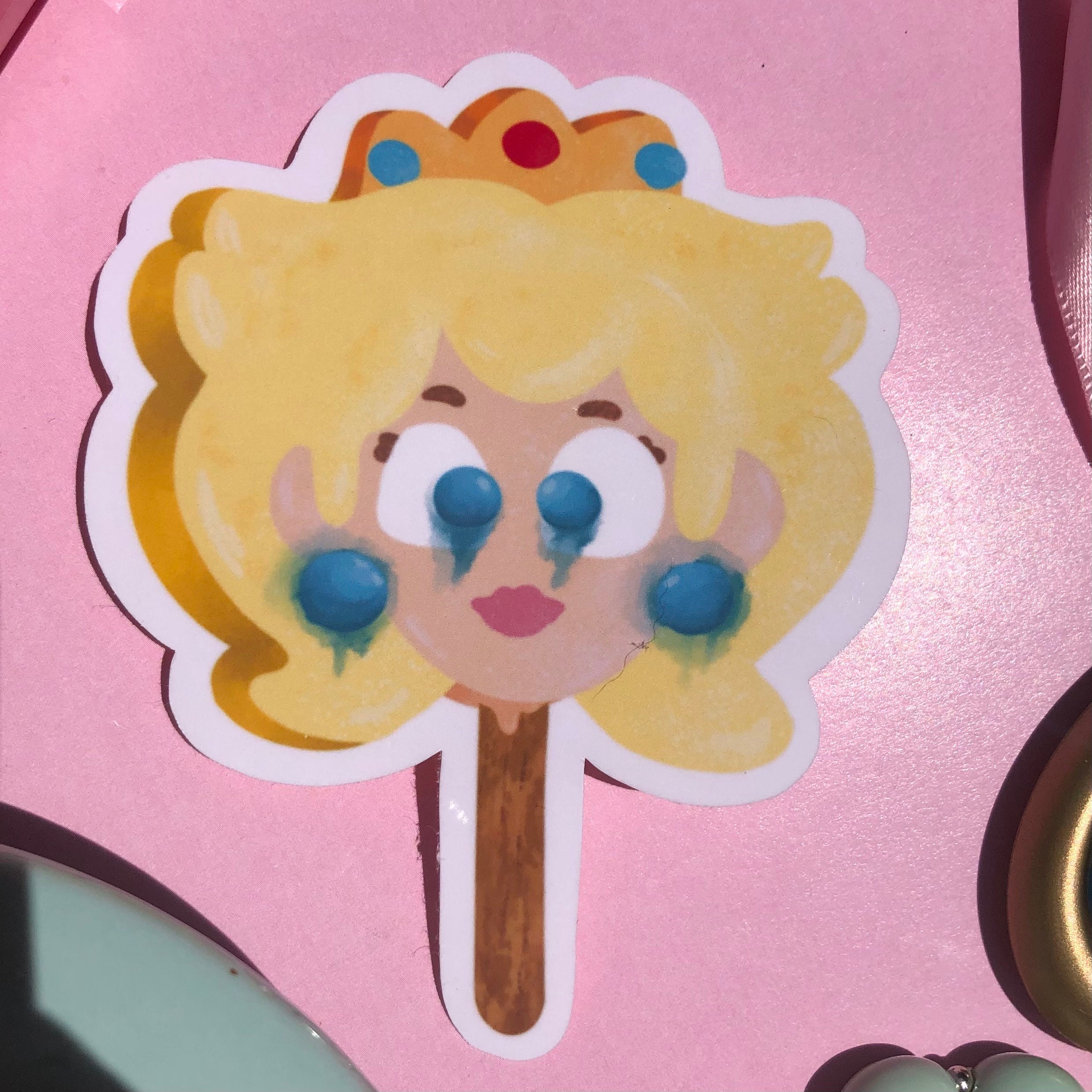 Princess Peach Popsicle Sticker | Waterproof Mario Game Art - Etsy
