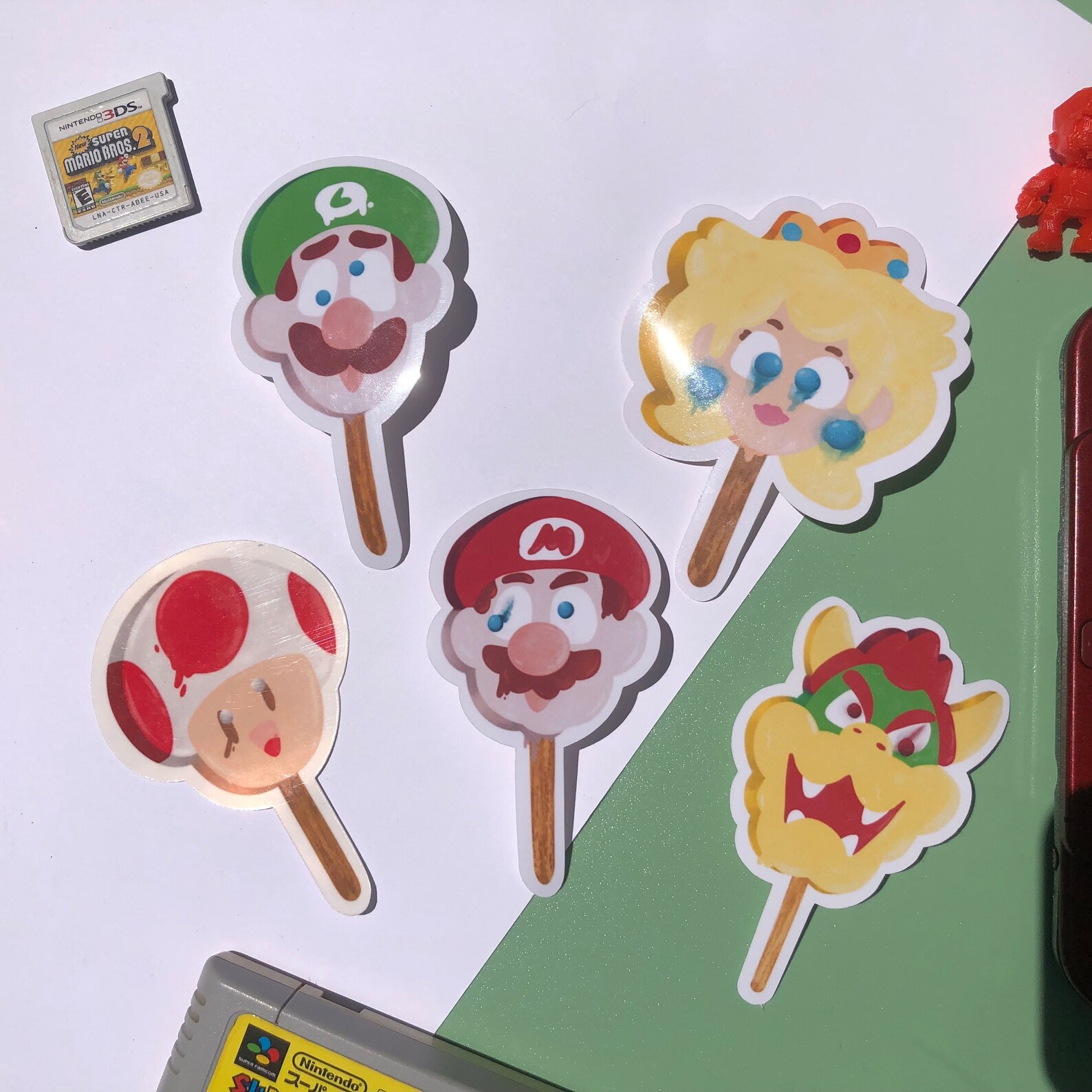 Princess Peach Popsicle Sticker | Waterproof Mario Game Art - Etsy