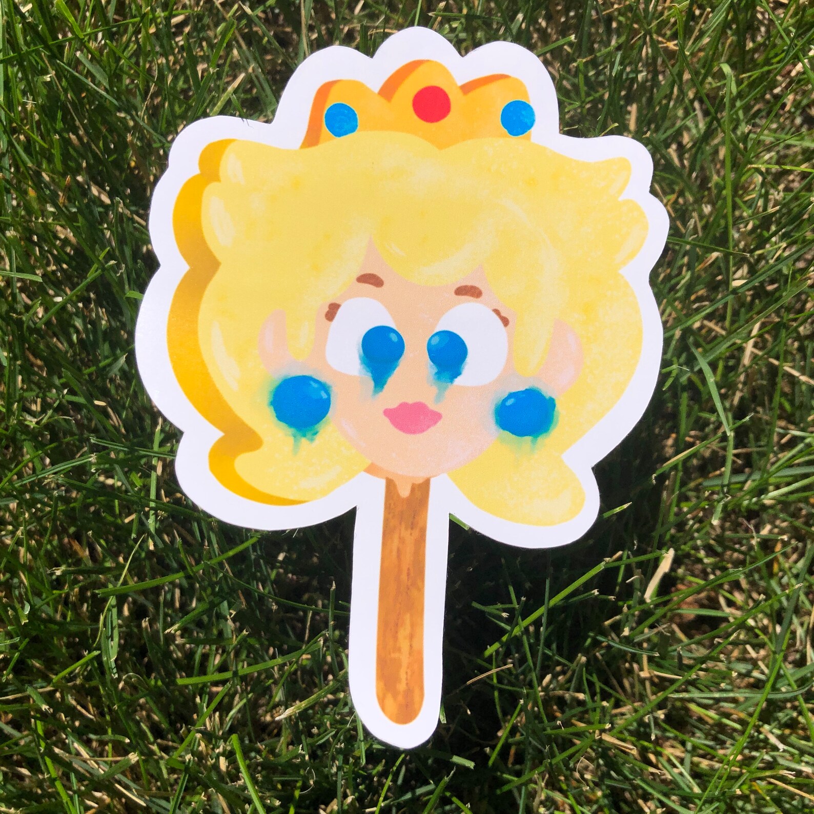 Princess Peach Popsicle Sticker | Waterproof Mario Game Art - Etsy