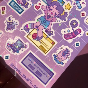 Girl Failure Kawaii Sticker Sheet | Funny Holographic Sticker Sheet ...