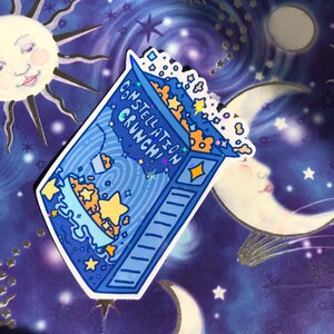 Celestial Cereals Space Themed Stickers | Moon Star Planet Breakfast ...