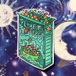 Celestial Cereals Space Themed Stickers | Moon Star Planet Breakfast ...