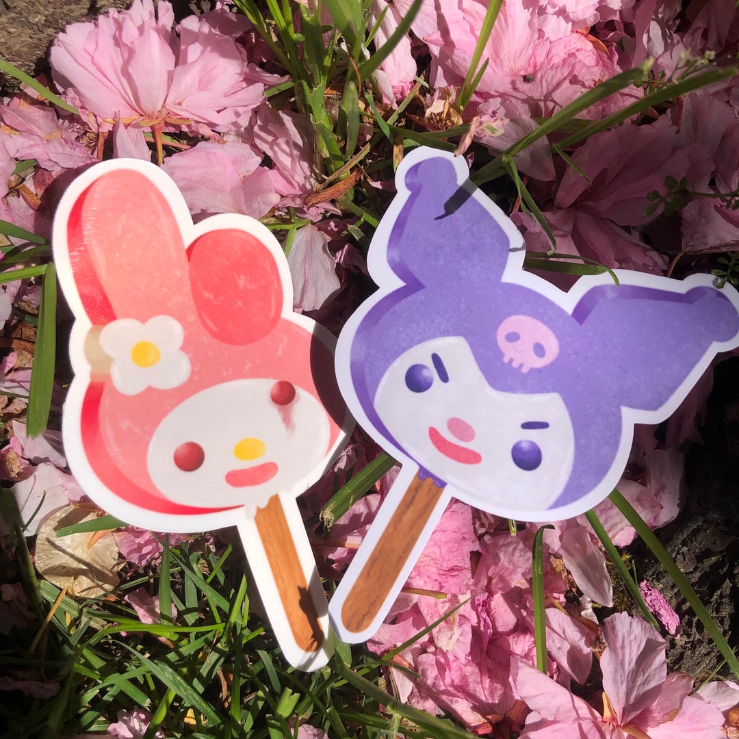 My Melody Kuromi Best Friend Character Popsicle Stickers Funny Sanrio ...