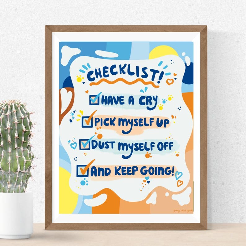 DIGITAL DOWNLOAD | Bluey Checklist Wall Art | Motivational Poster Files ...