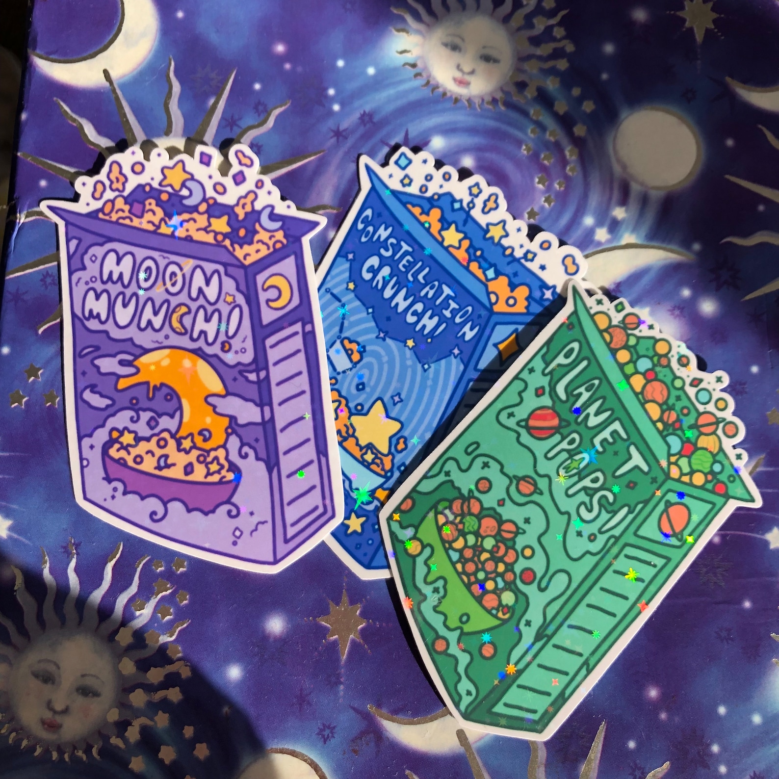 Celestial Cereals Stickers: Space Themed Holographic Stickers - Etsy
