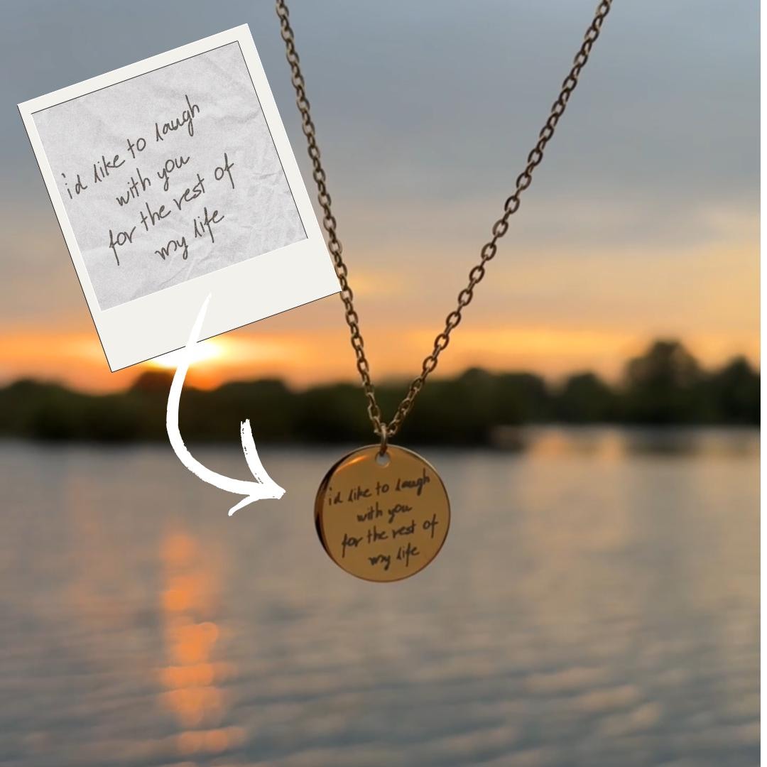 Personalized Custom Engraved Handwritten Message Personalised Pendant ...