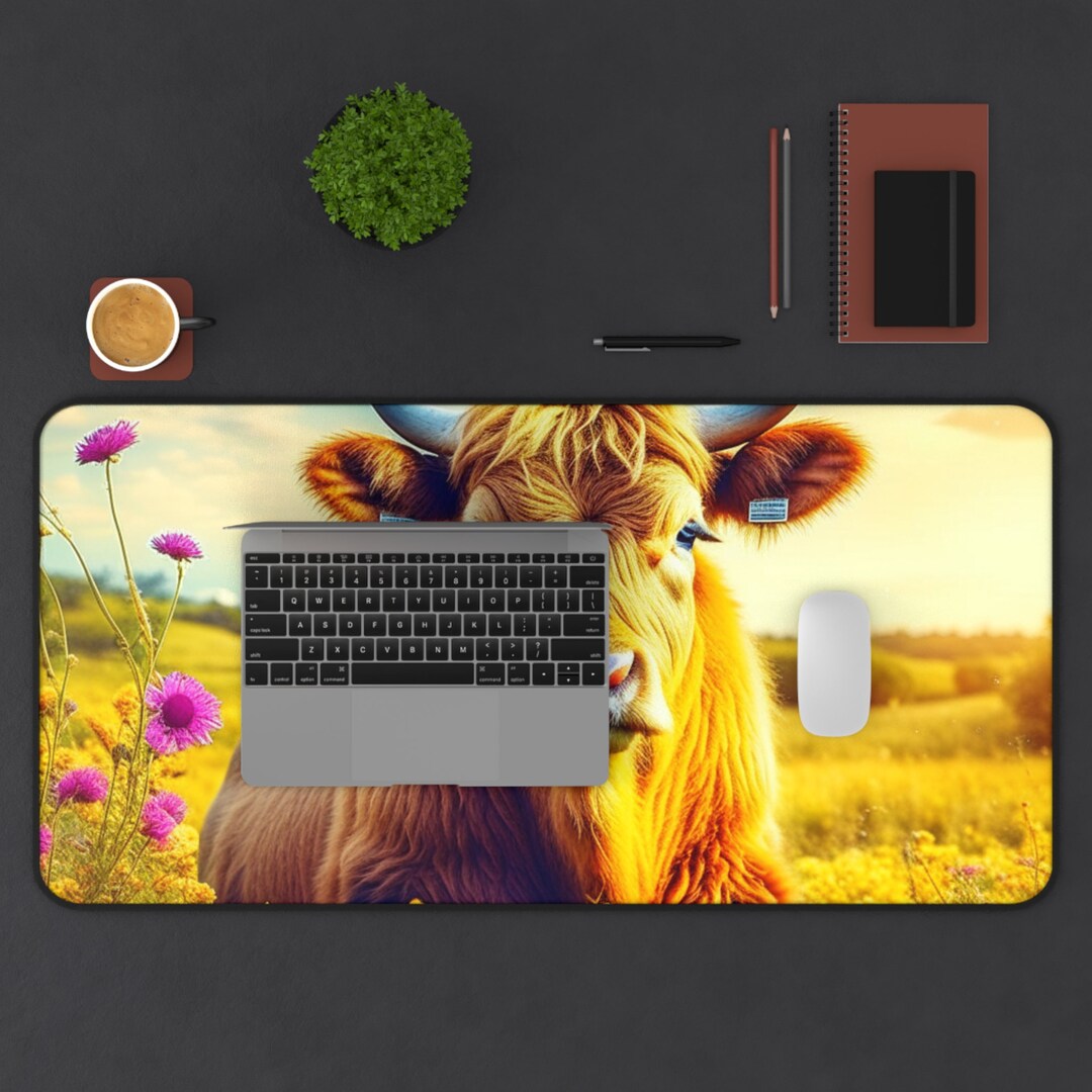 Highland Cow Desk Mat,large Desk Mat,gaming Desk Mat,extra Large Desk ...