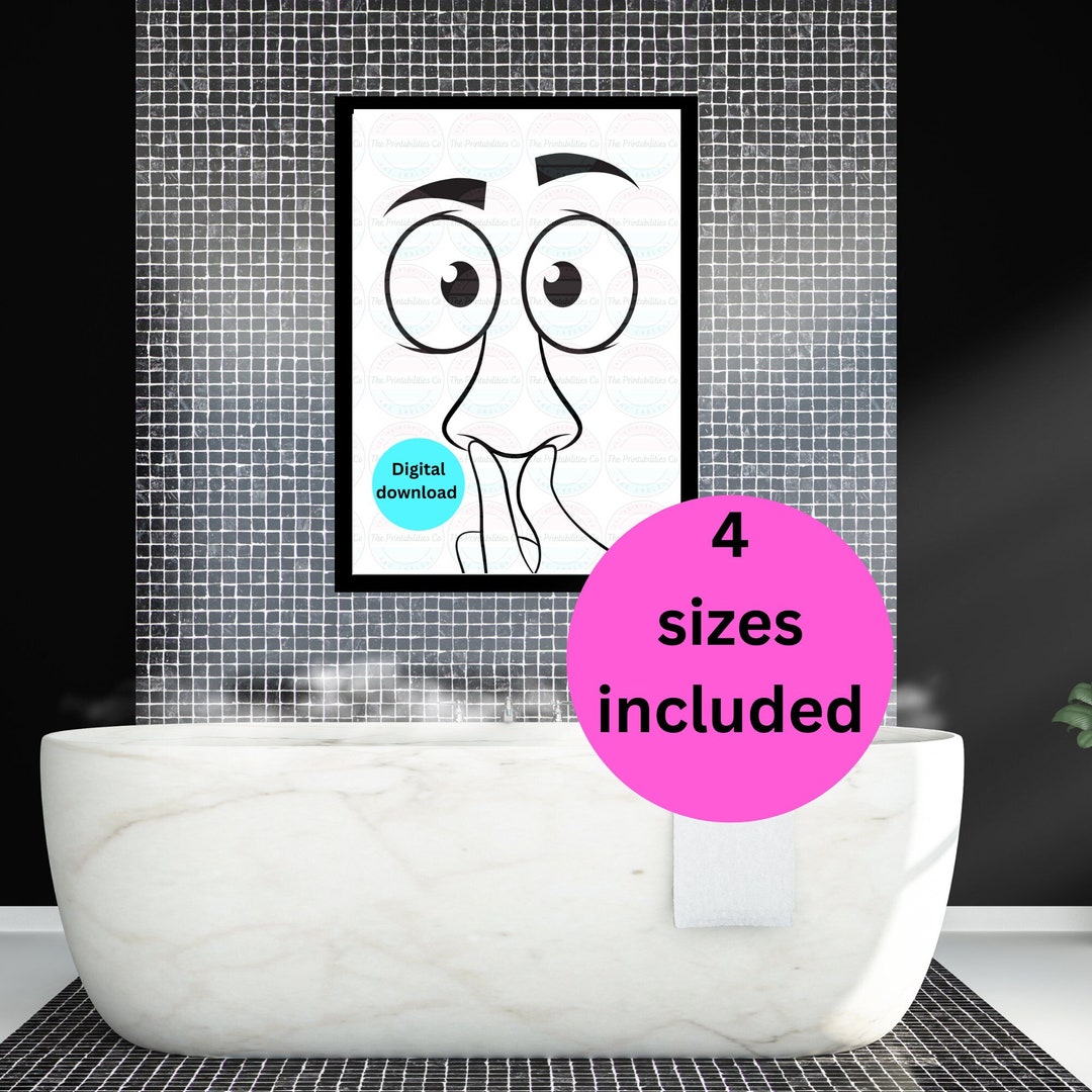 Stinky Face Bathroom Wall Art,bathroom Decor,bathroom Prints,humor Art ...