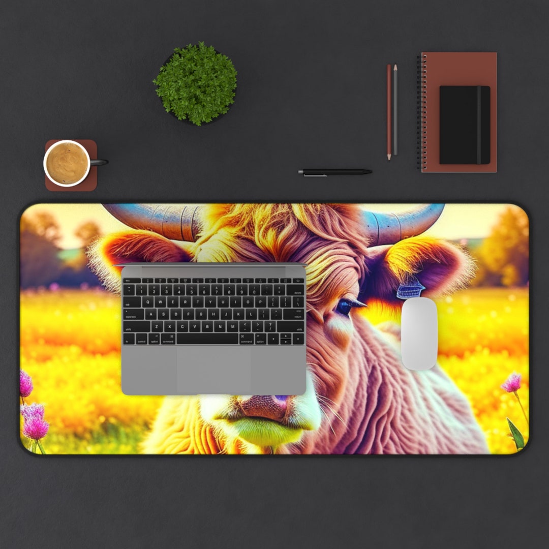 Highland Cow Desk Mat,large Desk Mat,gaming Desk Mat,extra Large Desk ...