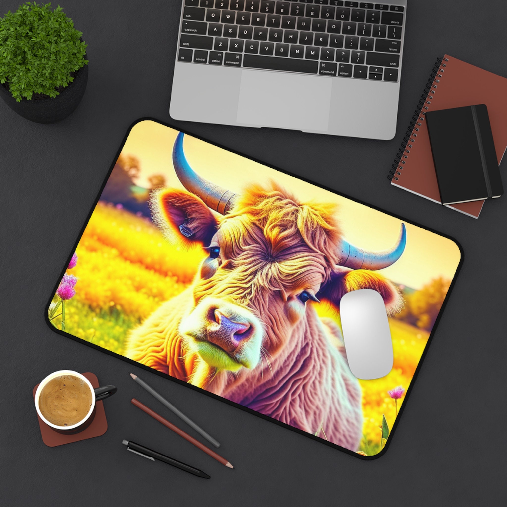 Highland Cow Desk Mat,large Desk Mat,gaming Desk Mat,extra Large Desk ...