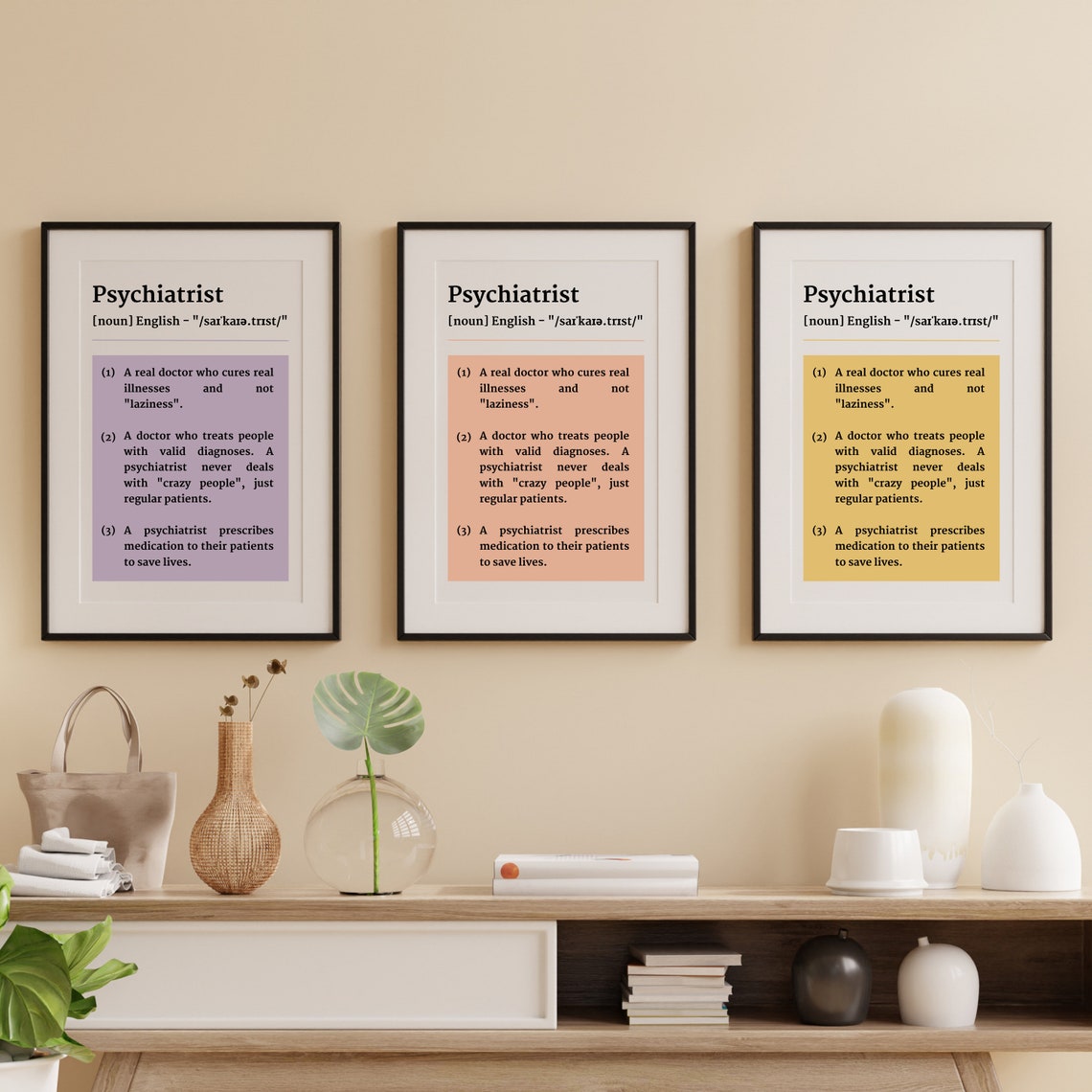 Psychiatrist Poster Digital Room Decor Mental Health Awareness Gift ...