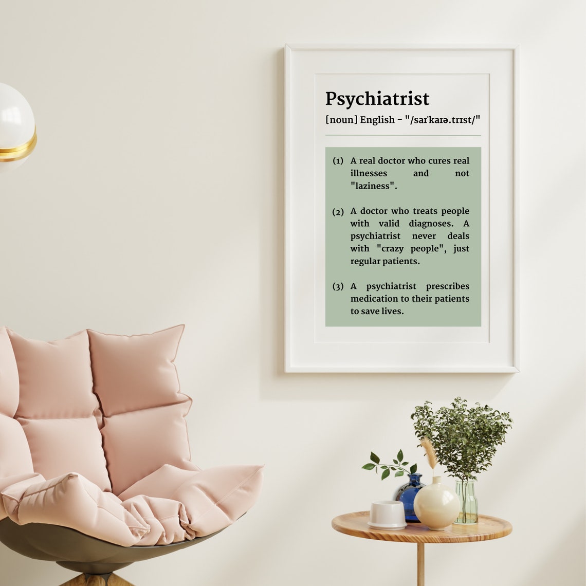 Psychiatrist Poster Digital Room Decor Mental Health Awareness Gift ...