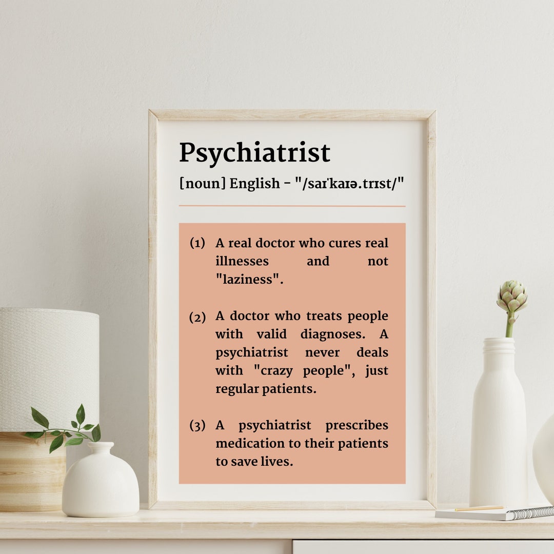 Psychiatrist Poster Digital Room Decor Mental Health Awareness Gift ...