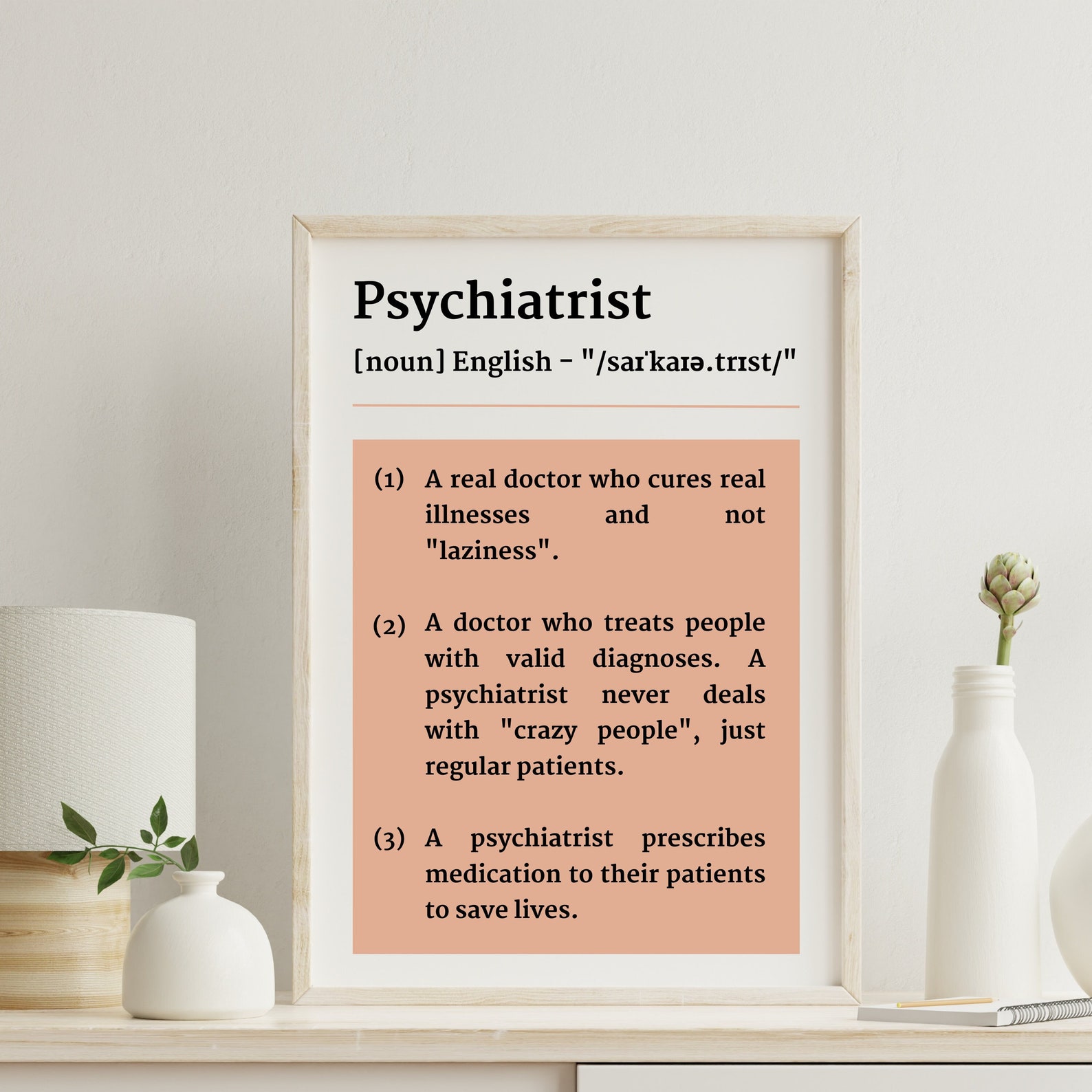 Psychiatrist Poster Digital Room Decor Mental Health Awareness Gift ...