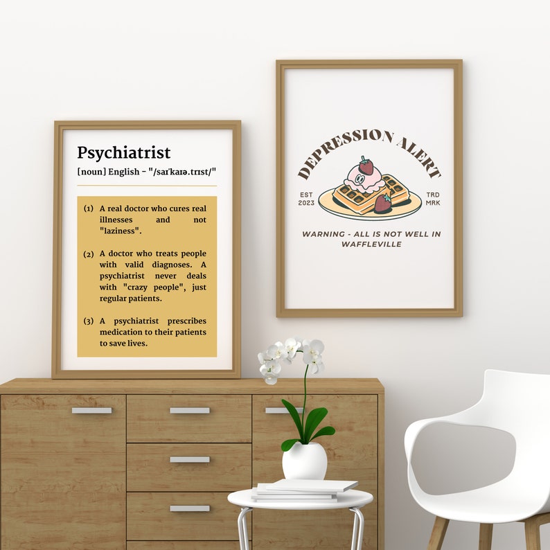 Psychiatrist Poster Digital Room Decor Mental Health Awareness Gift ...