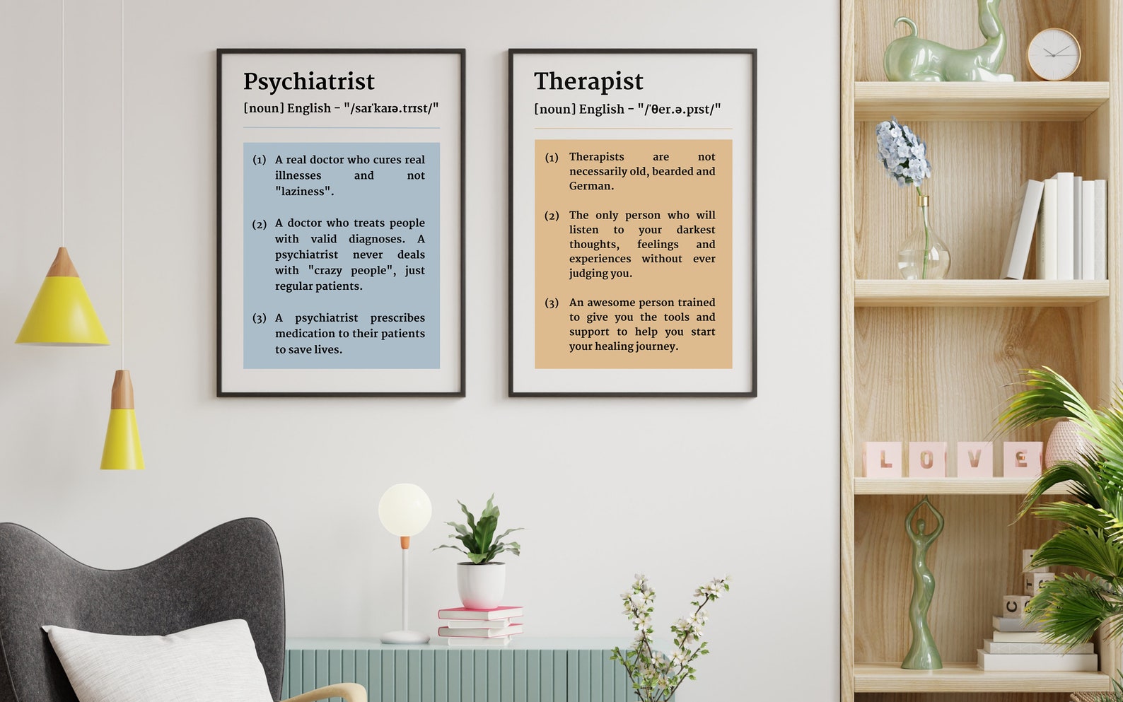 Psychiatrist Poster Digital Room Decor Mental Health Awareness Gift ...