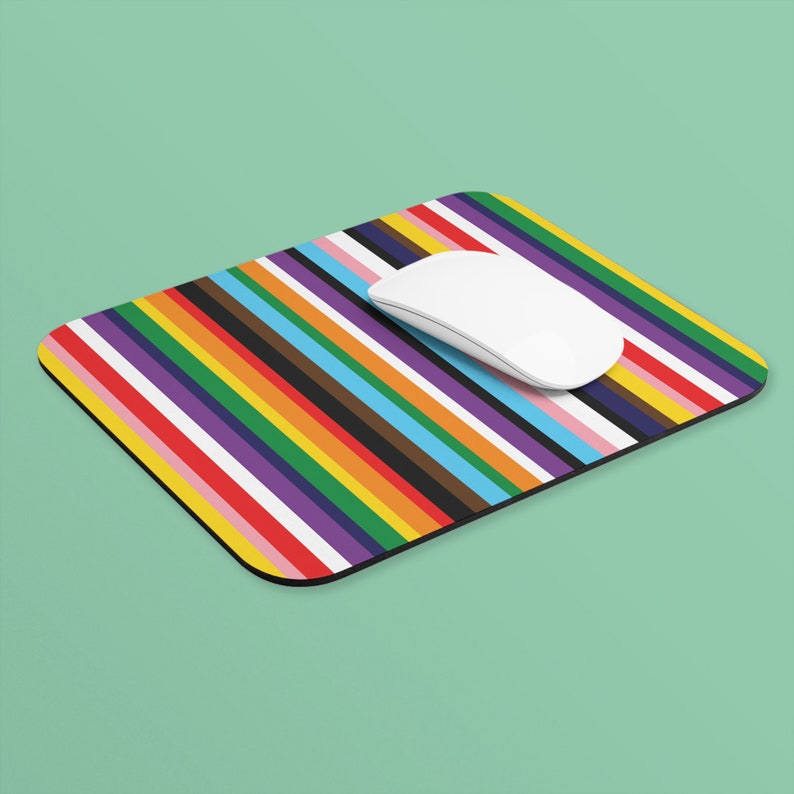 Progress Pride Flag Stripes Mouse Pad Rectangle Mouse Pad Subtle ...