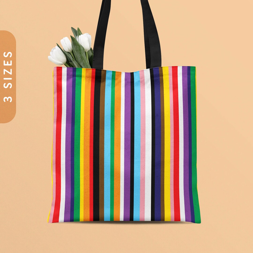 Progress Pride Flag Stripes Tote Bag All Over Print Tote Progressive ...