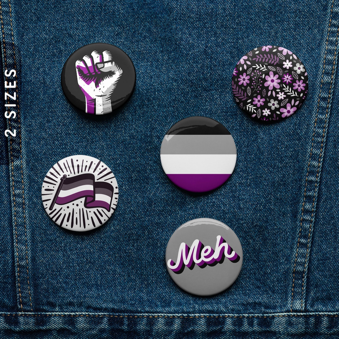 Subtle Asexual Pin Buttons | Set of 5 Ace Pride Pins - Etsy