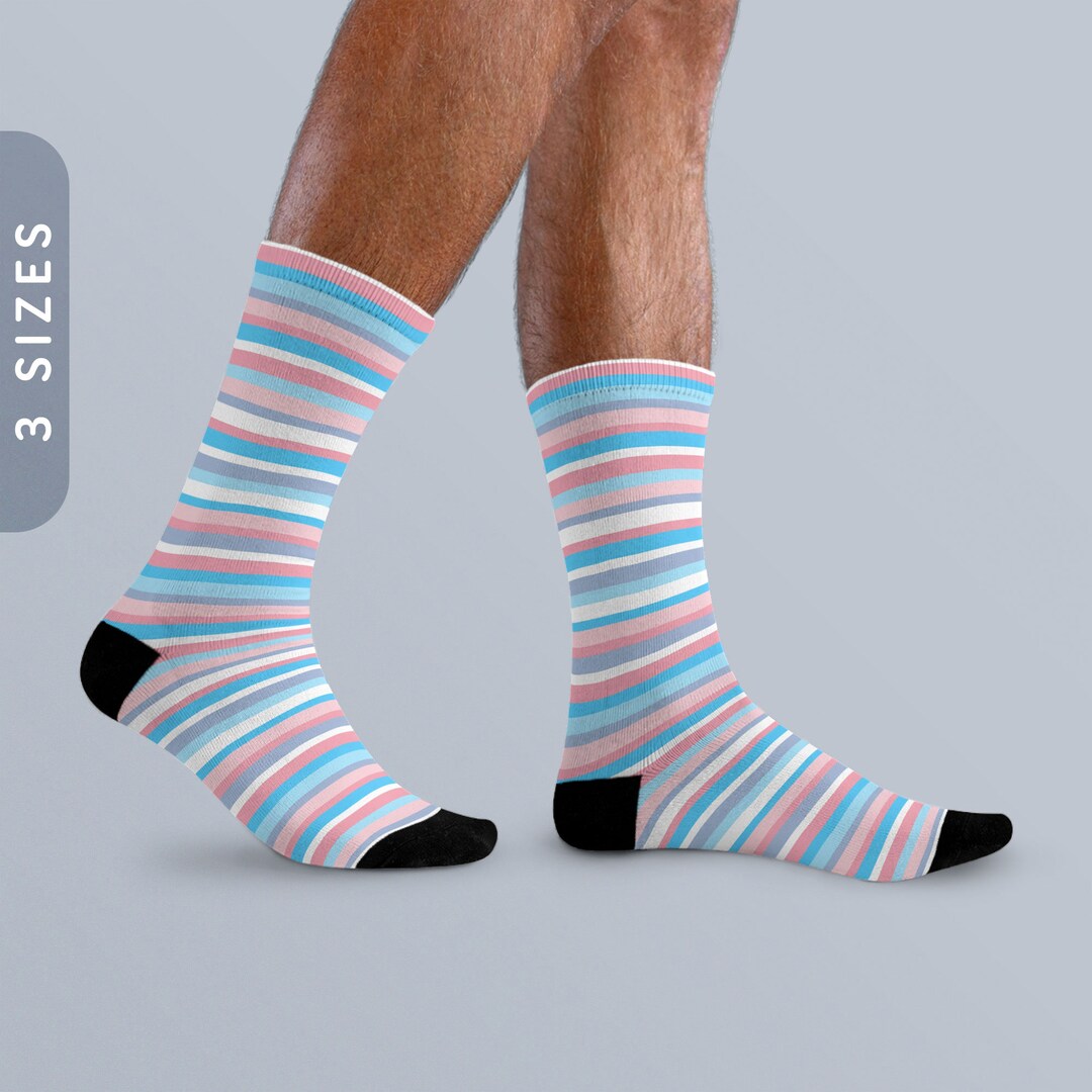 Trans Pride Socks Transgender Flag Stripes Sublimation Socks ...