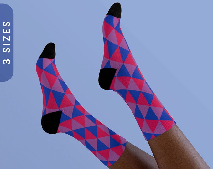 White Bisexual Bi-angle Socks, One Size, Bisexual Socks, Bi Pride Flag ...